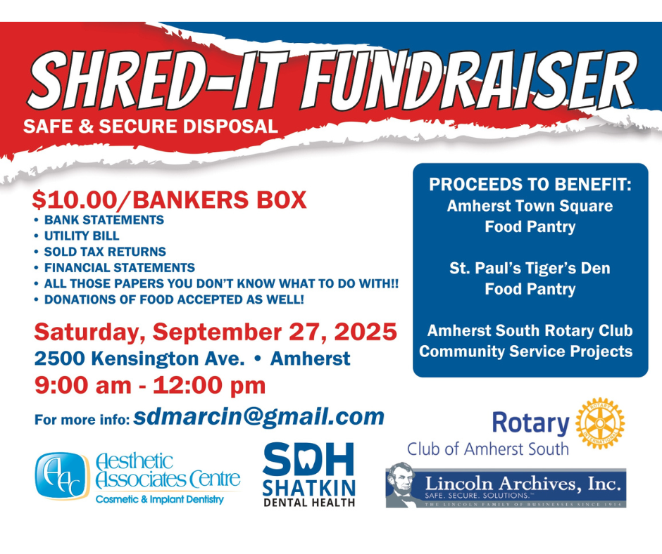Shred-It Fundraiser Clear the Clutter & Give Back in Amherst, NY